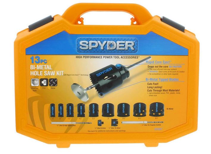 Spyder 600887 13 Piece Bi Metal Steel Hole Cutter Saw Kit with Blades ...